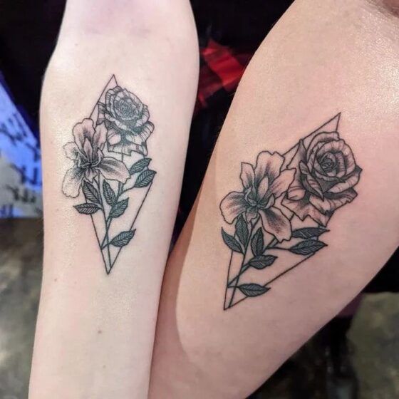 21 Best Friend Flower Tattoos To Bond Over • Body Artifact
