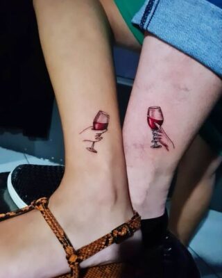 19 Friendship Wine Glass Tattoos To Cheers Over • Body Artifact