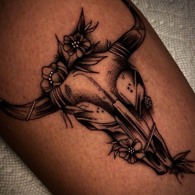 20 Bull Skull Tattoos To Grab By The Horns • Body Artifact