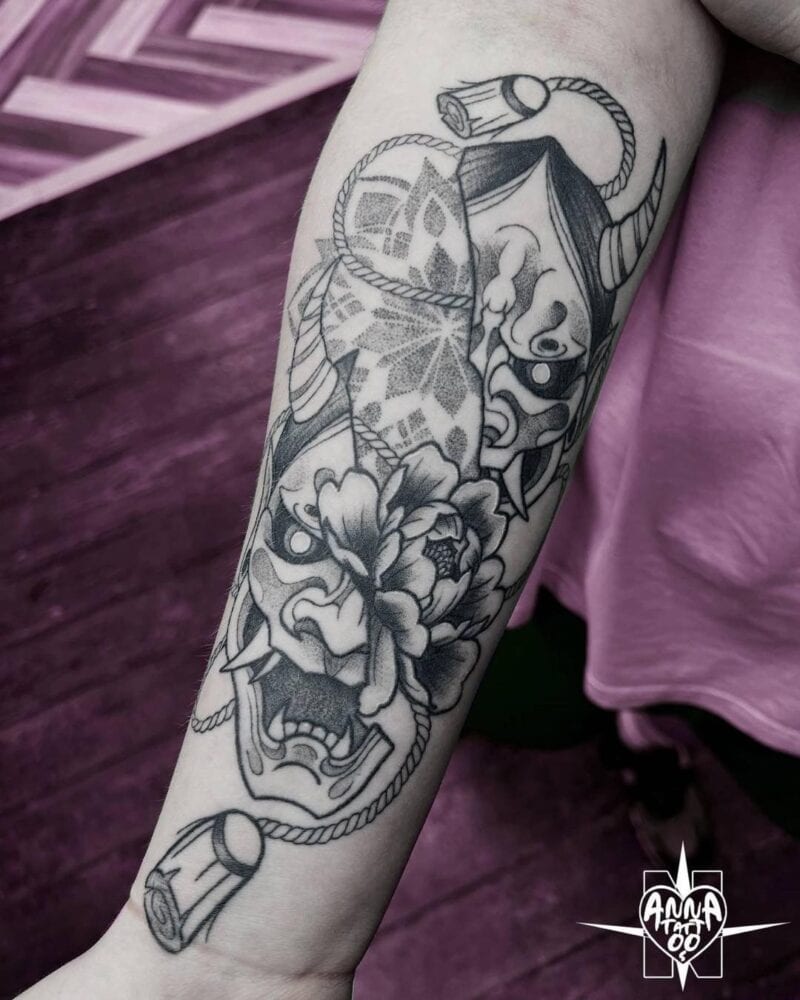 21 Hauntingly Beautiful Hannya Mask Tattoos • Body Artifact