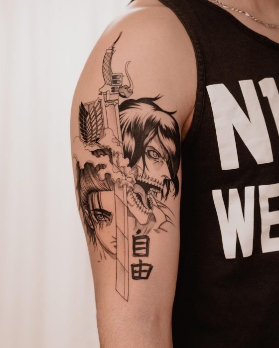 38 Attack On Titan Tattoos: A Tribute To The Titans And Humanity • Body ...